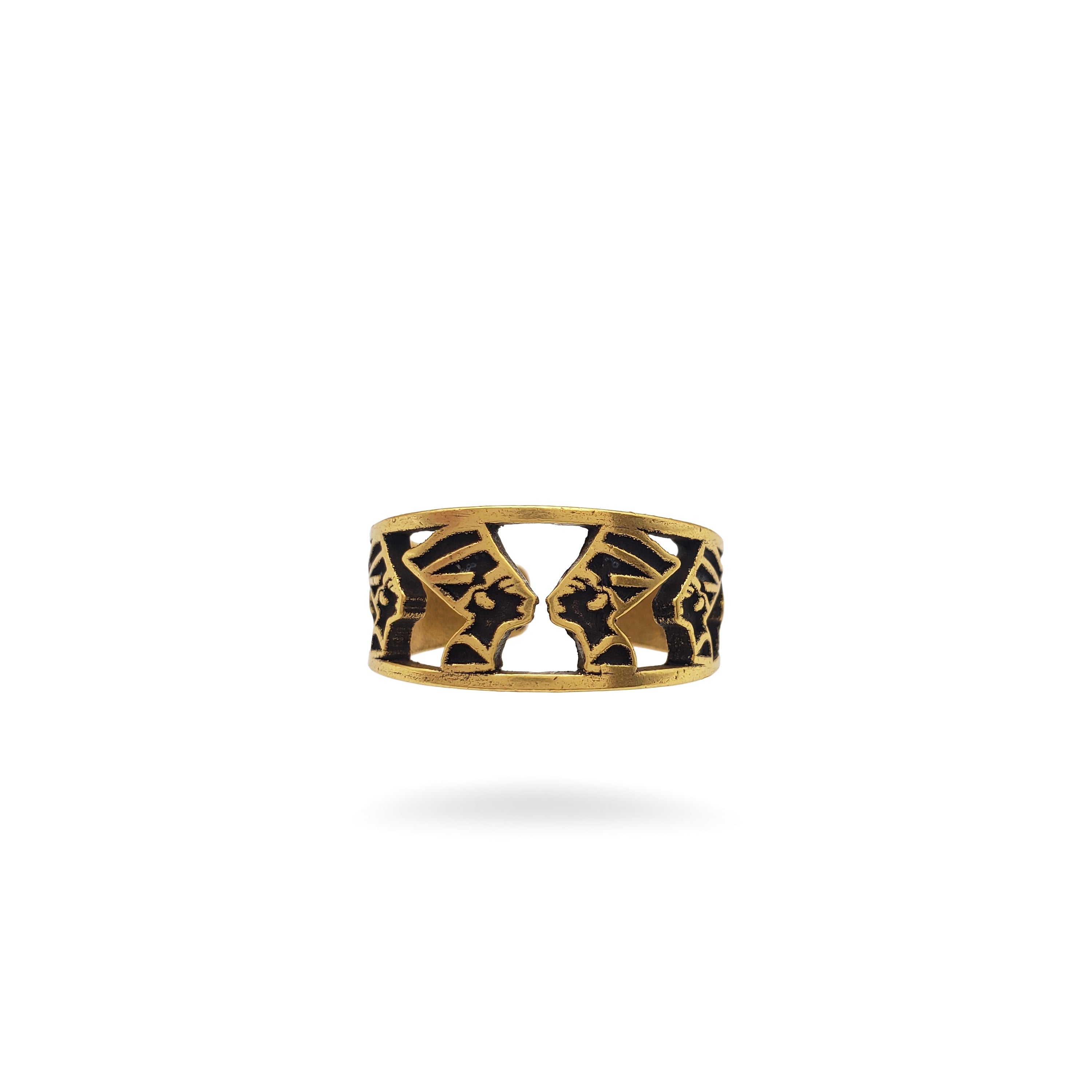 Nefertiti Ring - Antique Gold Finish, Adjustable Egyptian Jewelry ...